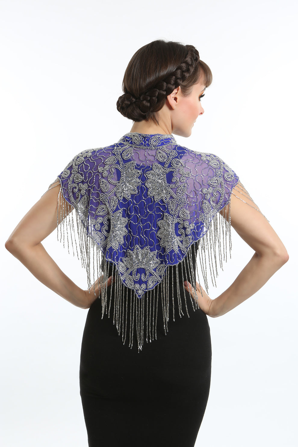 Blue & Silver Sequin Tassel Cape – Talulah Blue Costumes