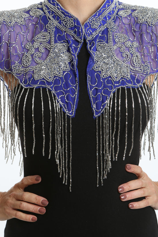 Blue & Silver Sequin Tassel Cape – Talulah Blue Costumes